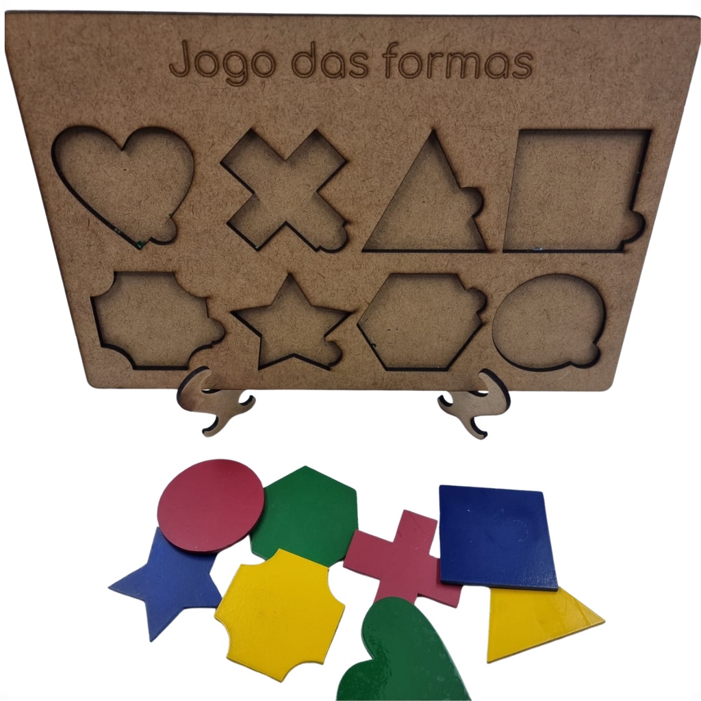 Jogo Educativo Brinquedo Tabuleiro Formas Colorido MDF 28X18 | Shopee ...