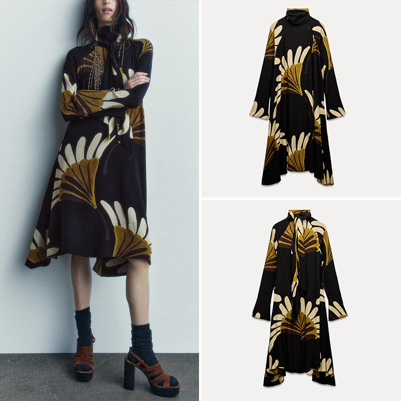 Zara Roupas femininas 2025 primavera novo estilo queimado vestido ...