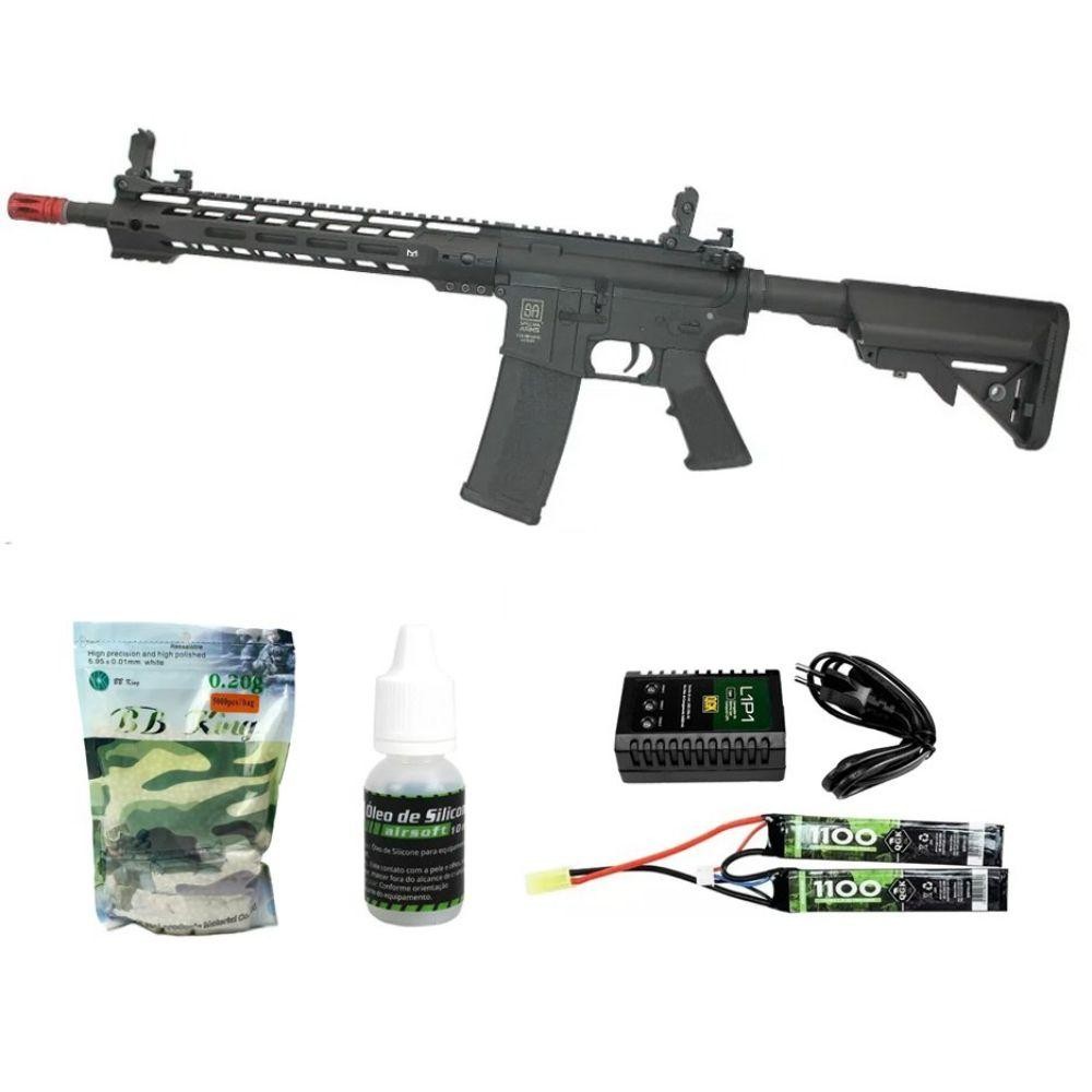 Rifle de Airsoft M4 Carbine Ris Long M-Lok Sa-C14+Itens | Shopee Brasil