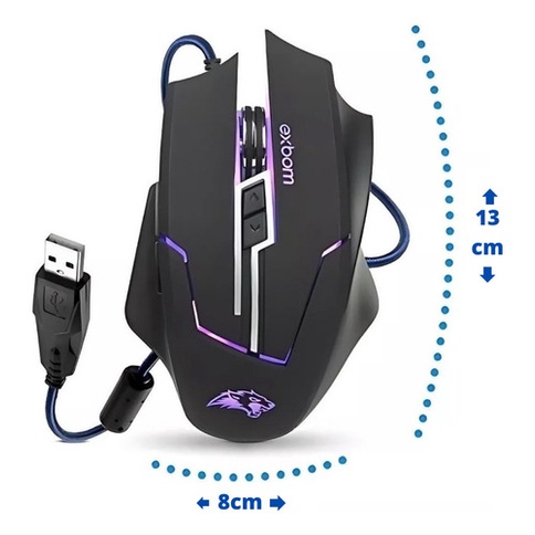 Mouse Gamer Óptico 3200 Dpi Led Rgb Com Fio Usb Para | Shopee Brasil