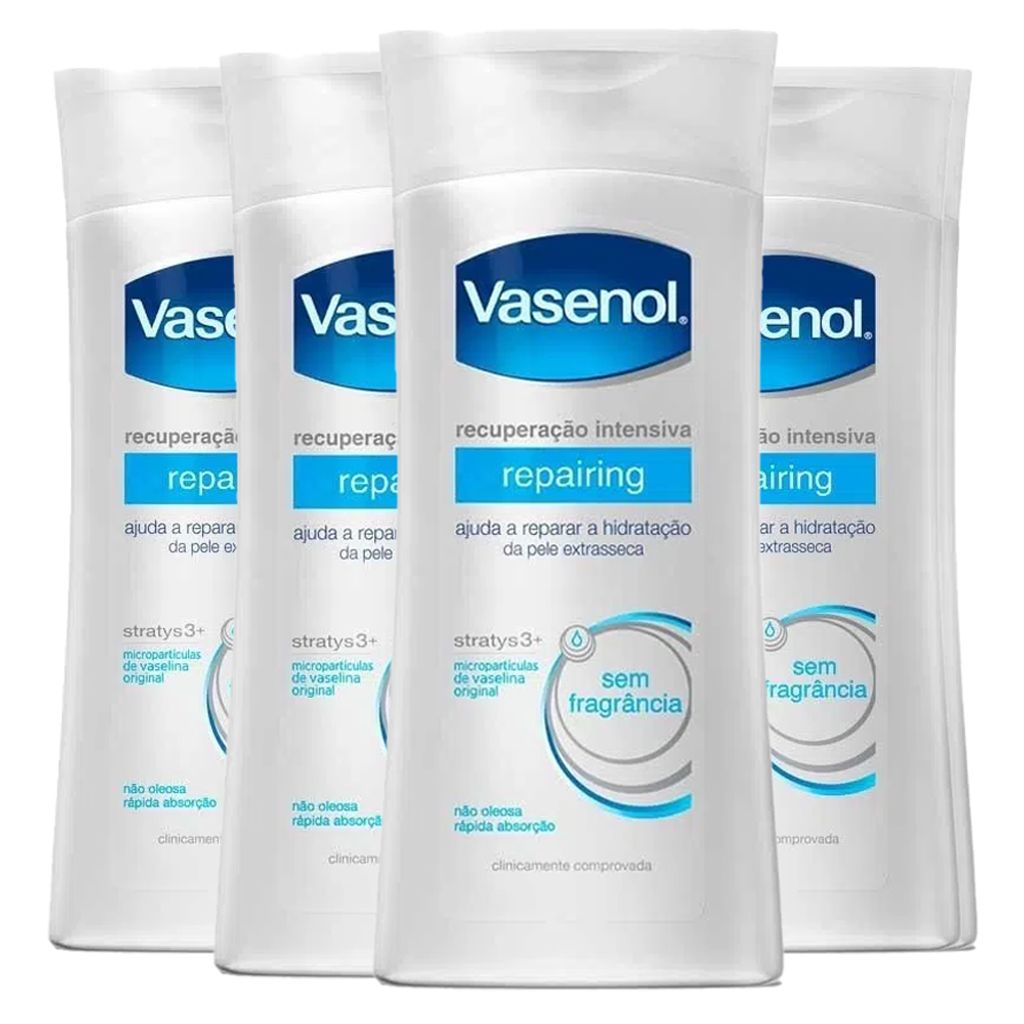 Kit 4 Cremes Hidratantes Corporal Vasenol Recuperação Intensiva ...