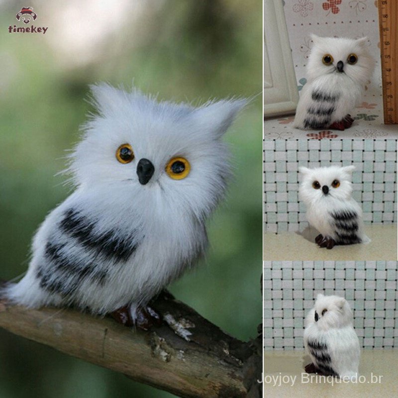 TK Simulação Mini Coruja Plush Boneca Pele Modelo Animal Imitação ...