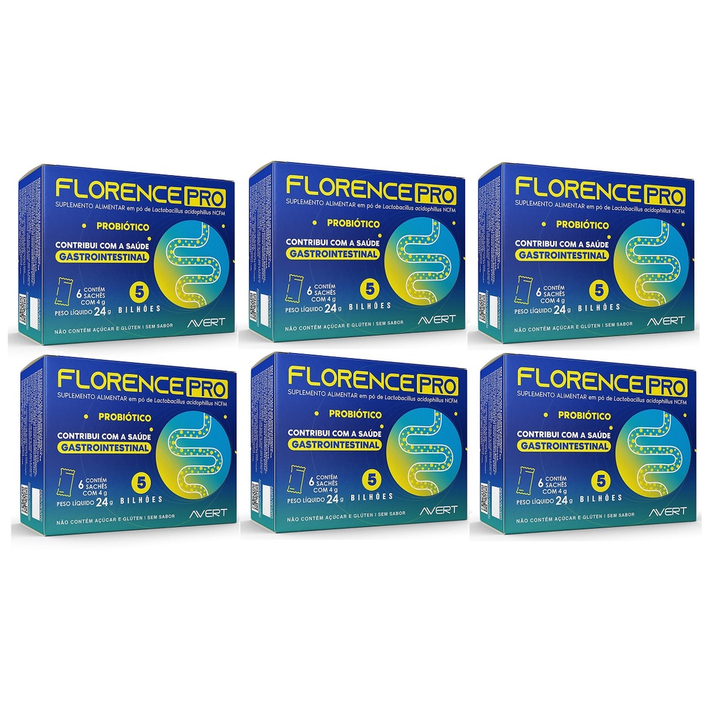 Kit 6 Suplemento Florence Pro Probiótico 6 Sachês - Avert | Shopee Brasil