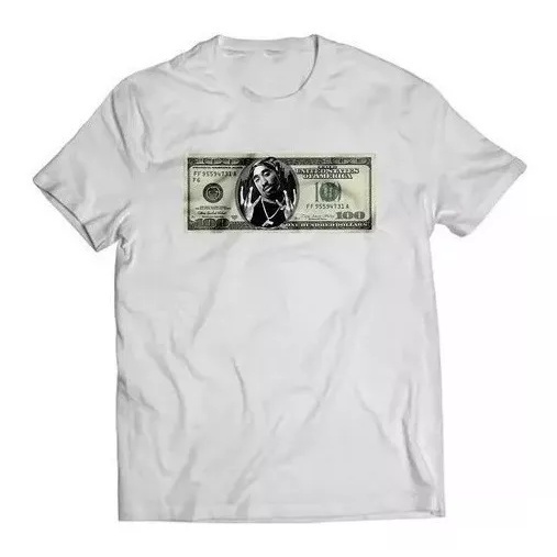 Camisas Camisetas Tupac Dolar Big Notorious 2pac Nota de Dinheiro Rap ...