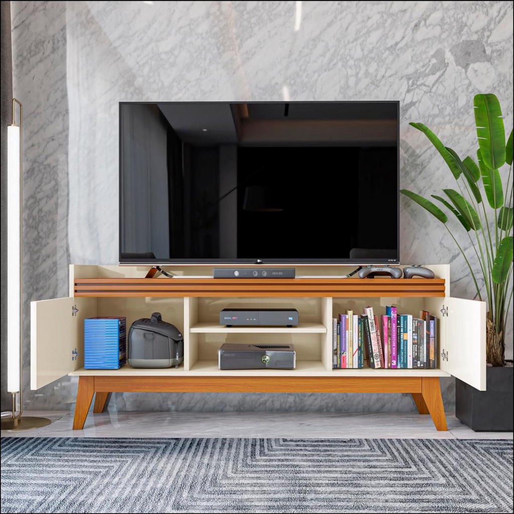 Rack para TV até 50 Polegadas 2 Portas Ripado Astúrias 136cm | Shopee ...