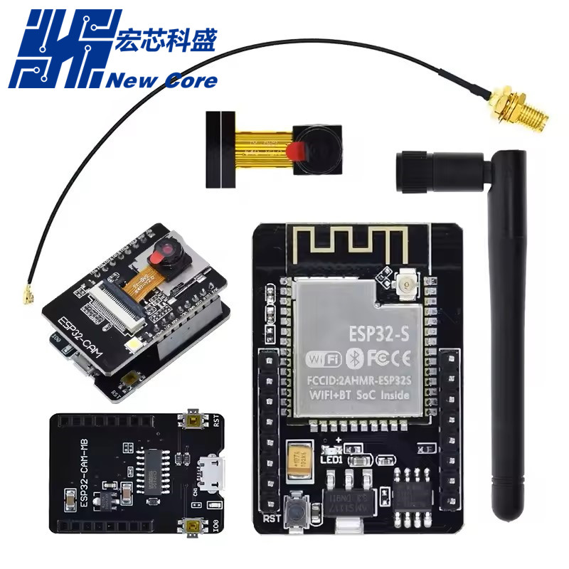 ESP32-CAM ESP-32S Módulo WiFi ESP32 serial Para Placa De Desenvolvimento 5V Bluetooth Com Câmera ...