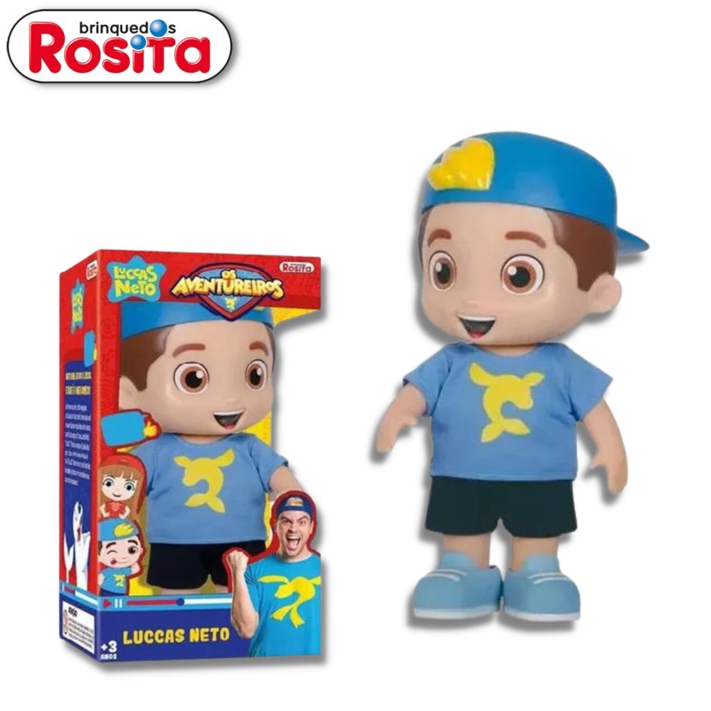 BONECO LUCAS NETO OS AVENTUREIROS AZUL ARTICULADO ROSITA | Shopee Brasil