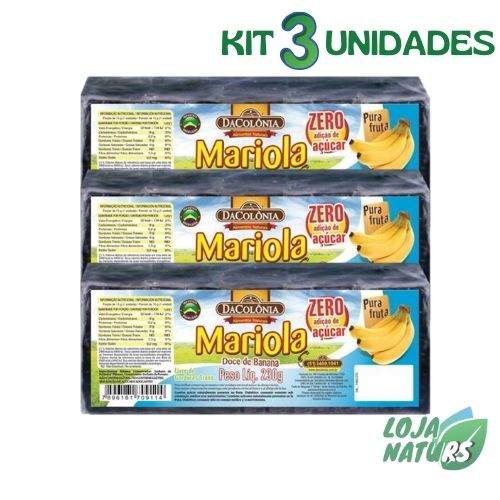 KIT 3 Mariola de Doce de Banana Zero Sem Glúten 230g - Da Colonia ...