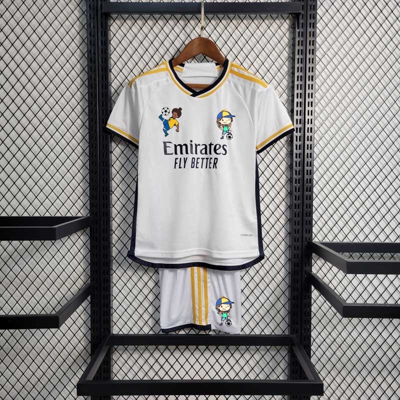 Novo 2023/2024 Kids RMA Team Shirt Home Kit Camiseta Branca De Futebol ...