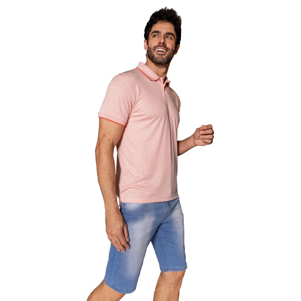 Polo Masculina Malha Modal Lisa C/ Abertura Lateral | Shopee Brasil