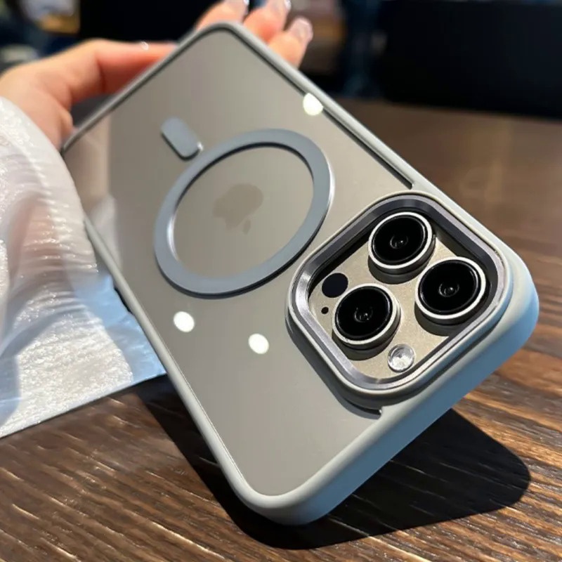 Luxo Para Carregamento Sem Fio Magsafe Caixa Magnética IPhone 15 14 13 12 Pro Max Clear ...