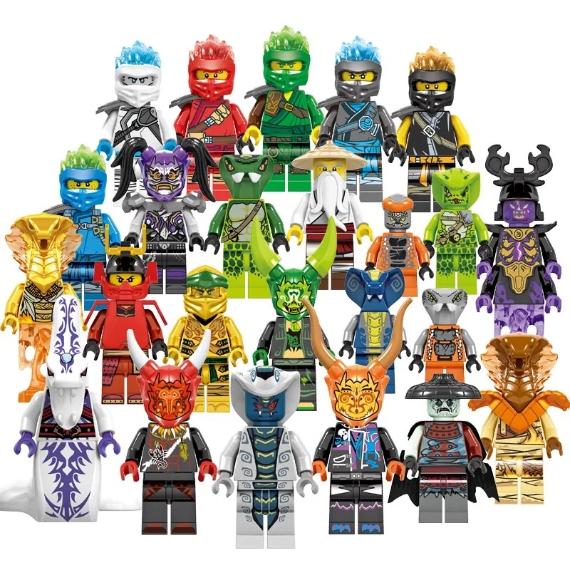 KIT 24 BONECOS NINJAGO NINJAS KAI LLOYD SENSEI JAY BLOCOS DE MONTAR ...
