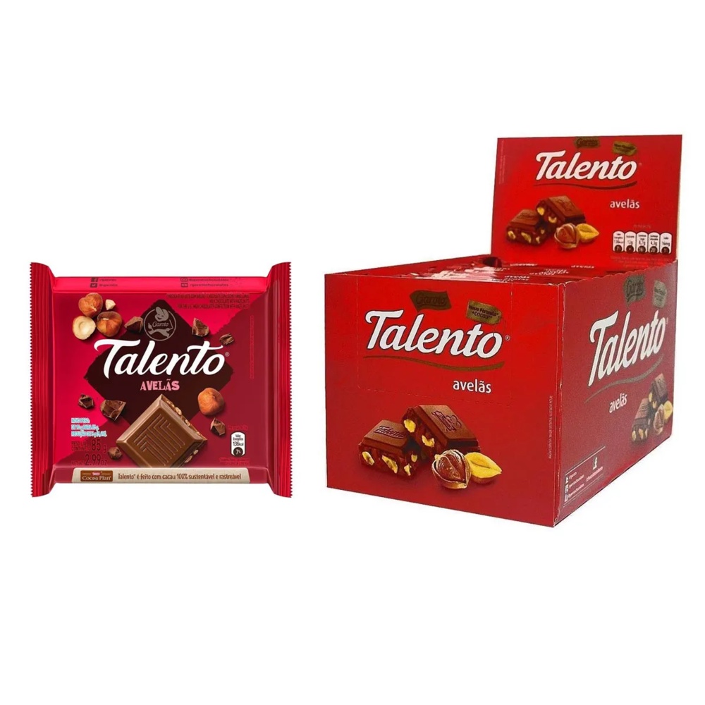 Chocolate Talento Sabor Avelãs 12x85g Display 1,02kg Garoto | Shopee Brasil