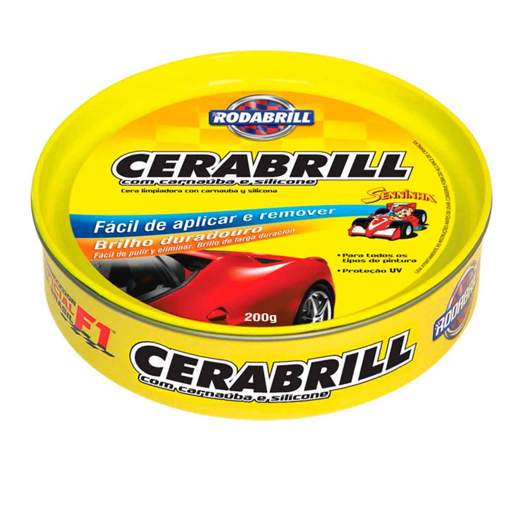 Cera Tradicional Cerabrill com carnaúba e Silicone Rodabrill 200g ...
