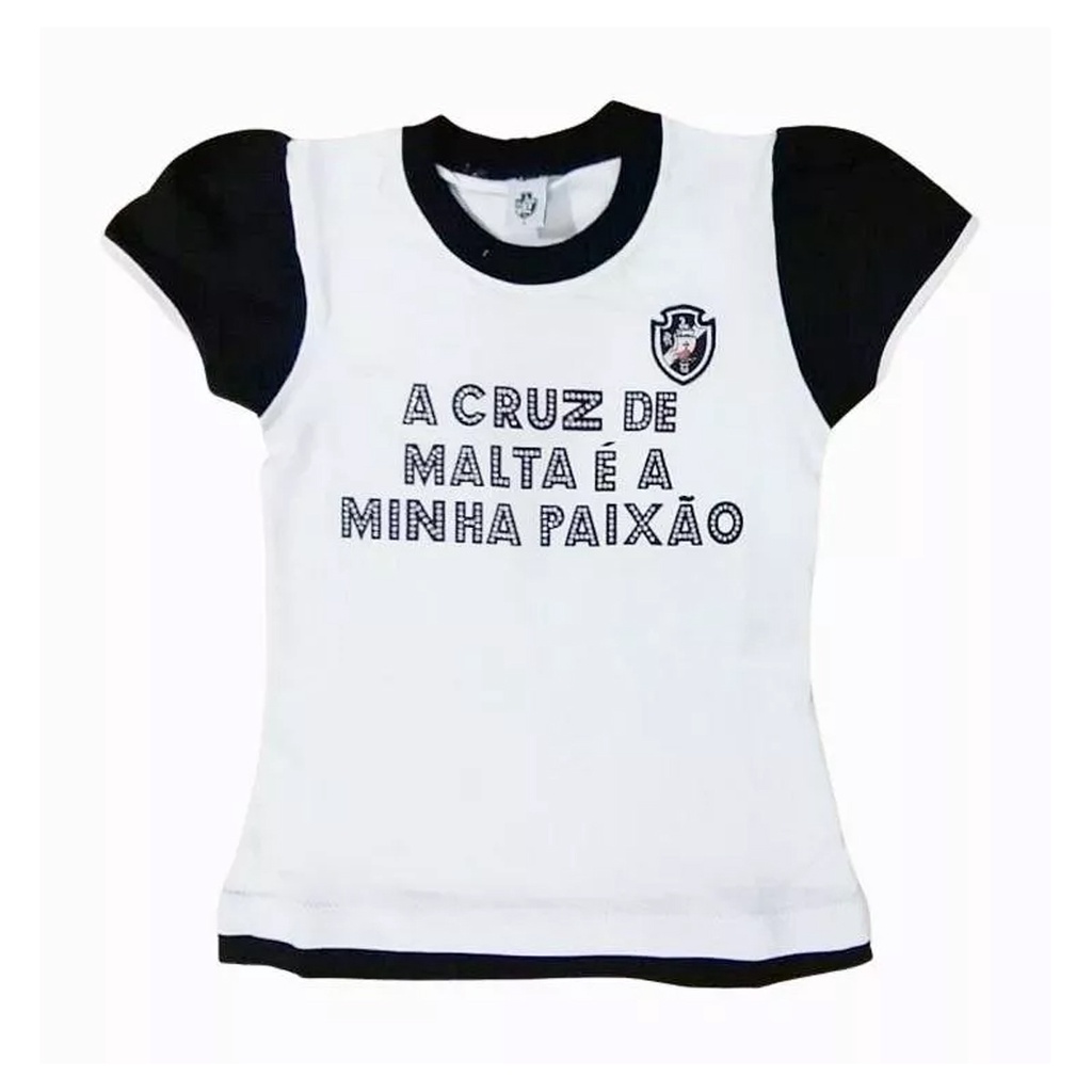 Camisa Infantil Vasco da Gama Menina Glitter Baby Look Oficial | Shopee ...