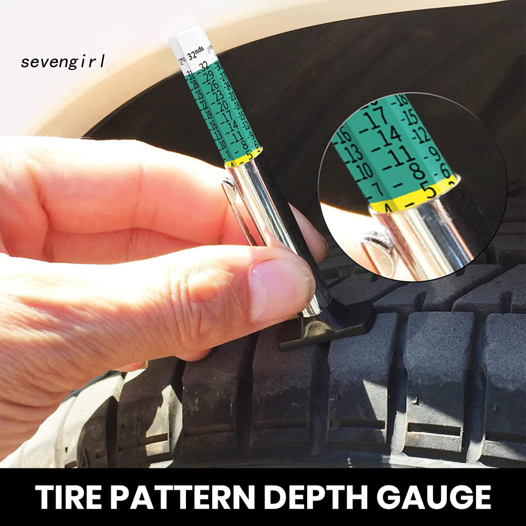 Tire Wear Indicator Stainless Steel Tread Depth Gauge Easy-to-use Color ...