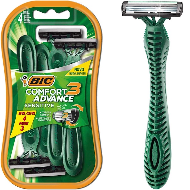 Aparelho De Barbear Comfort 3 Advance Sensitive Verde Bic | Shopee Brasil