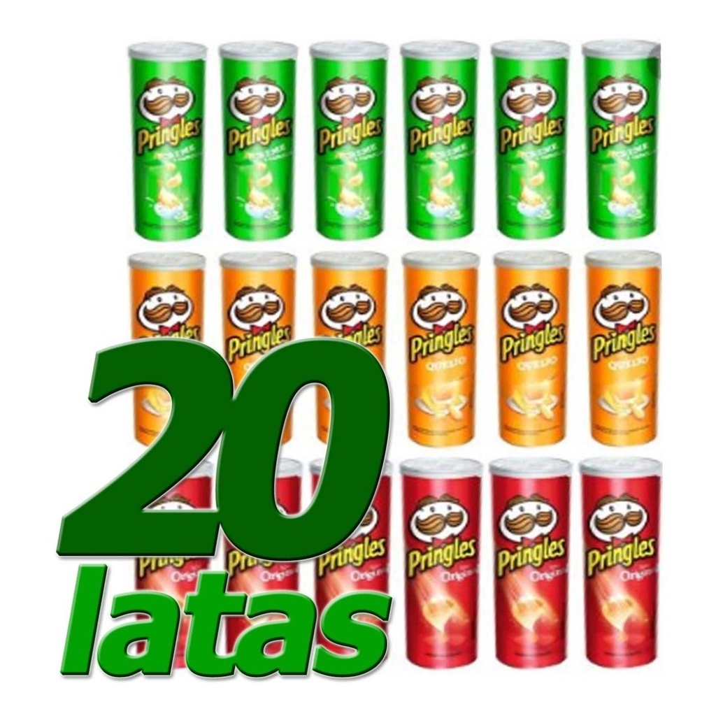 Pringles Batata Em Lata Original 20 Latas Sabores Sortidos | Shopee Brasil