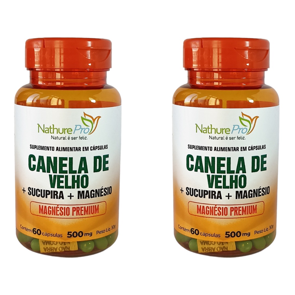 Kit 2 Suplemento Alimentar - Canela de Velho + Sucupira + Magnésio 500mg 60 Cápsulas | Shopee Brasil