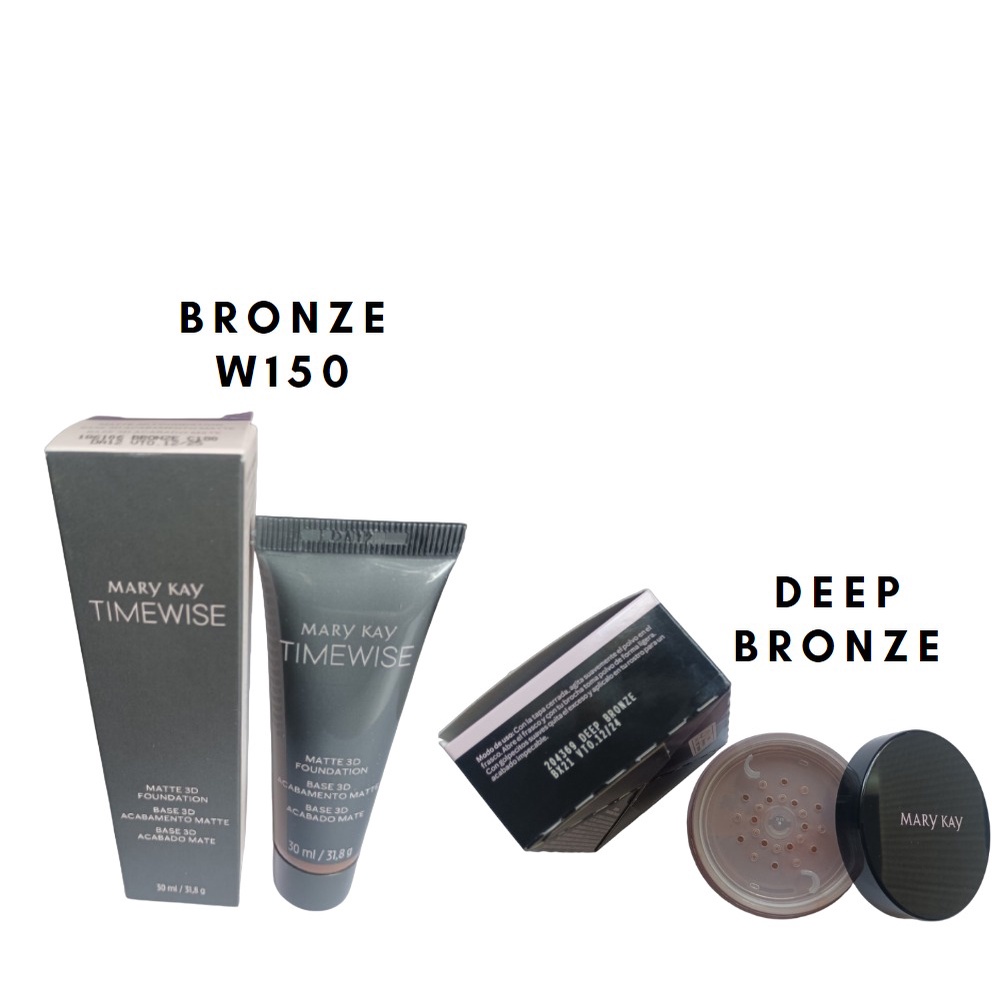 Kit Mary Kay (Base TimeWise Bronze W150 + Pó Deep Bronze) | Shopee Brasil