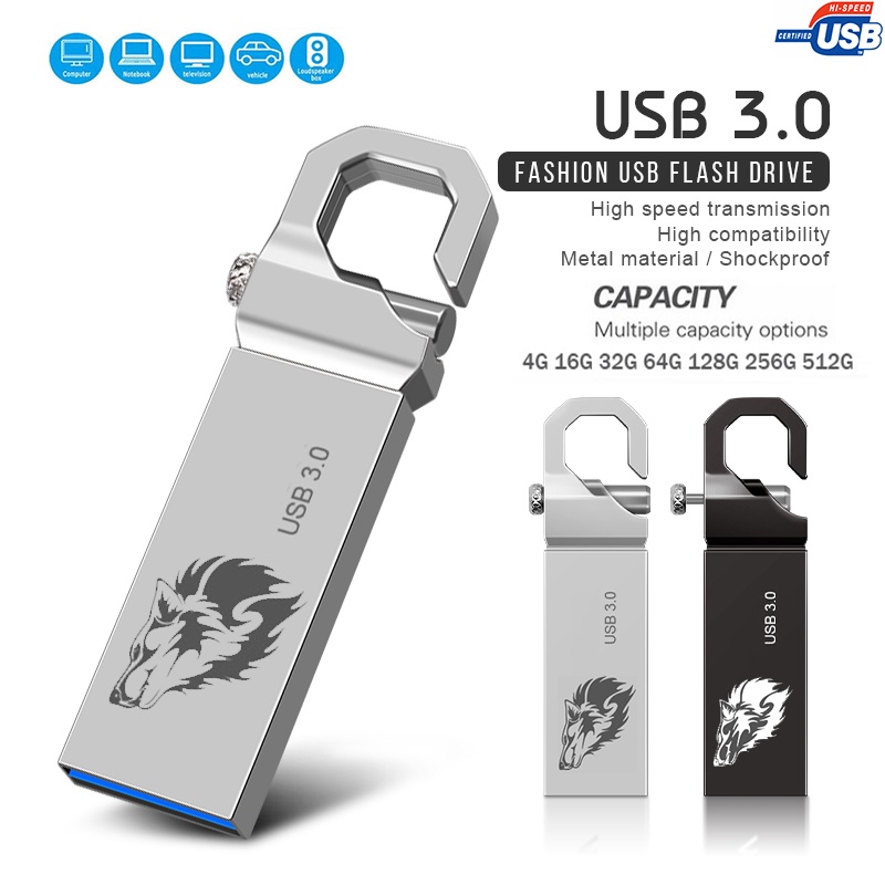 Alta Qualidade 128GB 256GB 512GB 1TB Pen drive USB Metálico 3.0 16G 32GB 64GB | Shopee Brasil