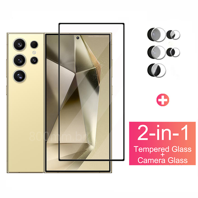 Película Protetora De Vidro e Câmera 9D 2 Em 1 Para Samsung S24 Ultra ...
