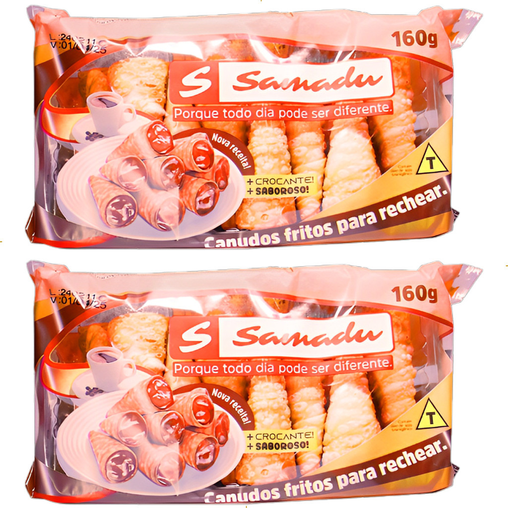 Canudos Fritos Para Rechear Samadu Crocante 320g 32 Unidades | Shopee ...
