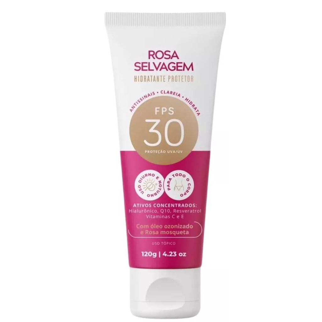 Rosa Selvagem Hidratante Protetor Corporal FPS 30 - 120g | Shopee Brasil