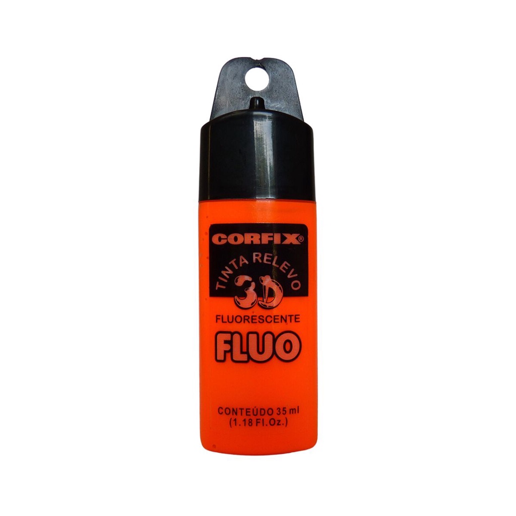 Tinta Relevo 3D Fluorescente Corfix 1010 Laranja Fogo 35ml | Shopee Brasil