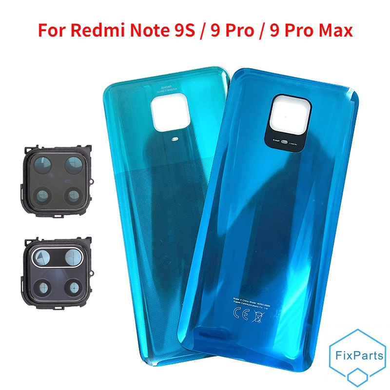 Novo Para Xiaomi Redmi Note 9S Tampa Da Bateria Porta Traseira 9 pro Max Com Lente Câmera ...