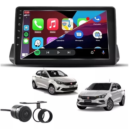 Kit Multimidia Argo Cronos AndroidAuto 9 Pol BT USB FM - Roadstar 908BR | Shopee Brasil