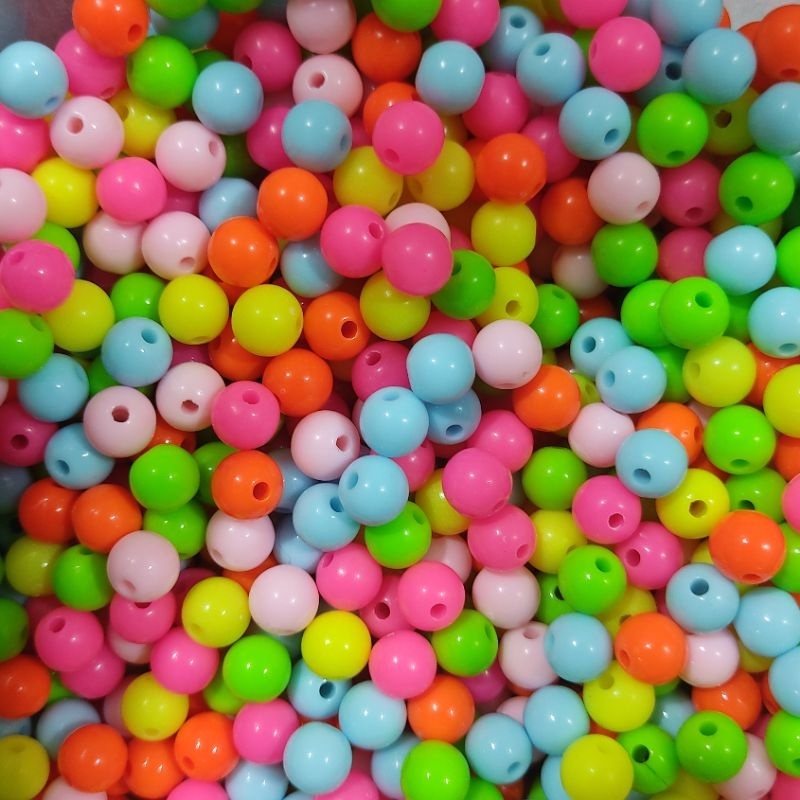 Mix Bolinhas Coloridas Neon Misturinhas Verão Miçangas 8mm | Shopee Brasil