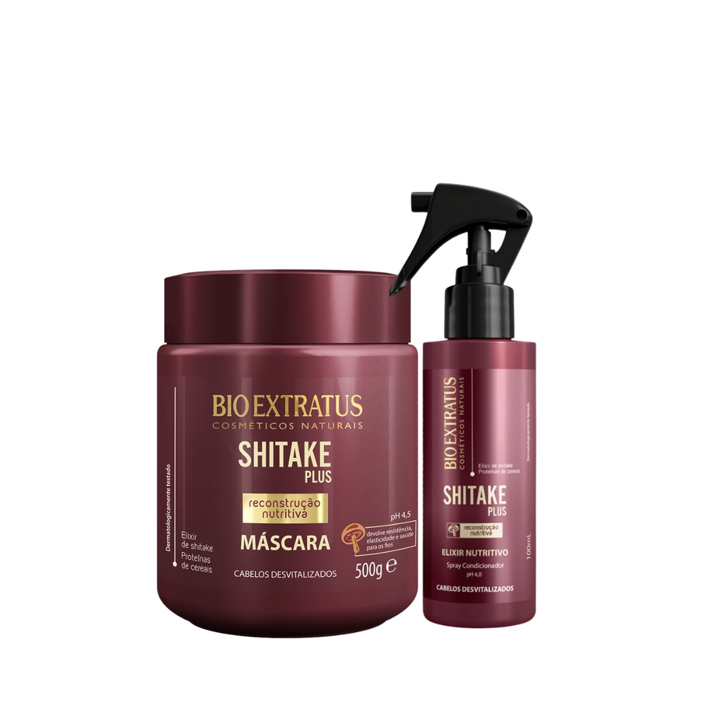 Kit Bio Extratus Shitake (500g) Máscara e Elixir Nutritivo | Shopee Brasil