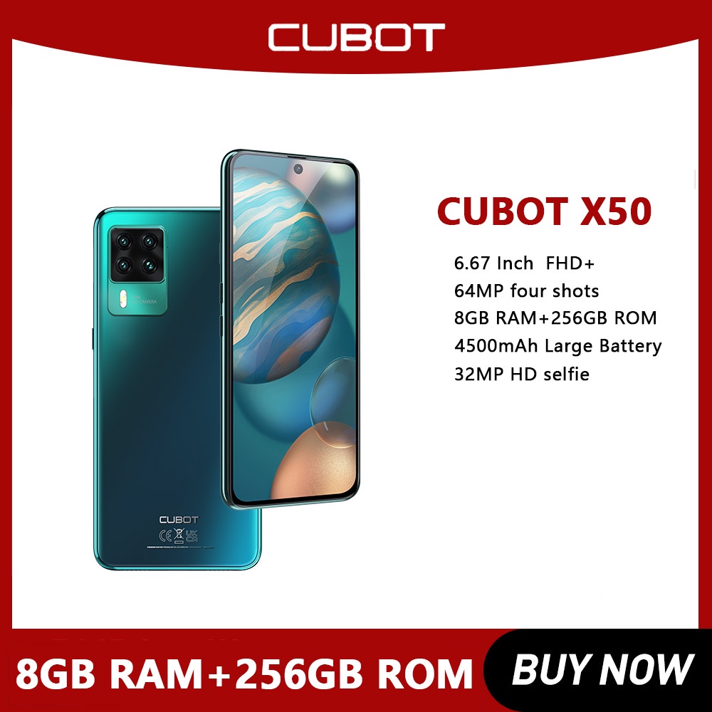 Cubot X50 Smartphone 8GB RAM 256GB ROM 64MP Quad Câmera 6.67 " FHD ...