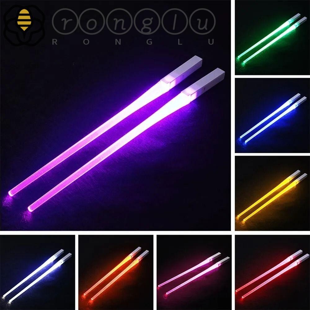 RONGLU 1pair Light Up Chopsticks , Colorful Bright Lightsaber , Mini ...