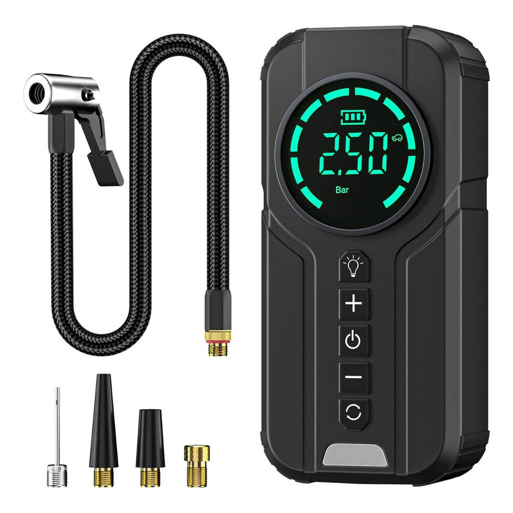 Bomba De Ar Calibrador Compressor Digital Portatil Mini Led | Shopee Brasil