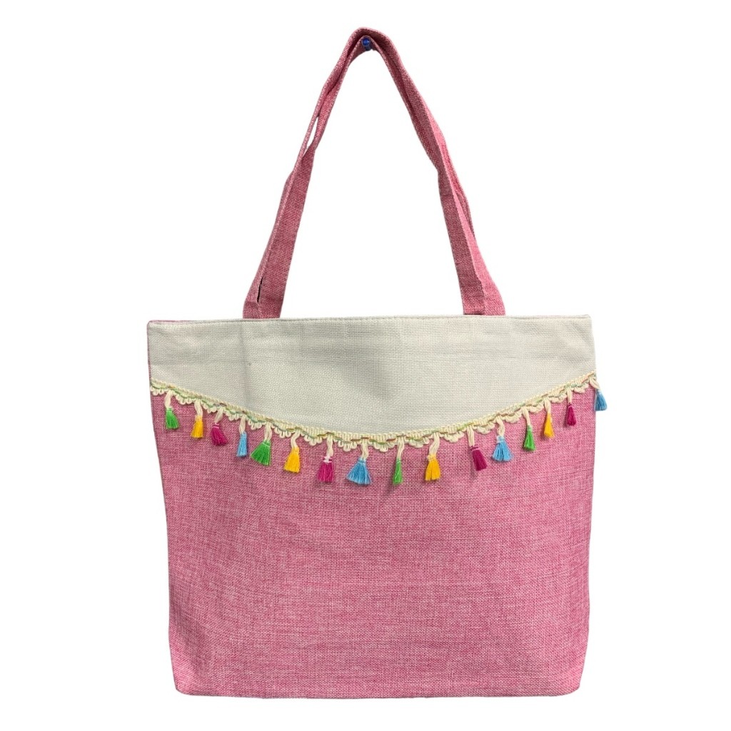 Bolsa Sacola de Praia com Franjinha Colorida | Shopee Brasil