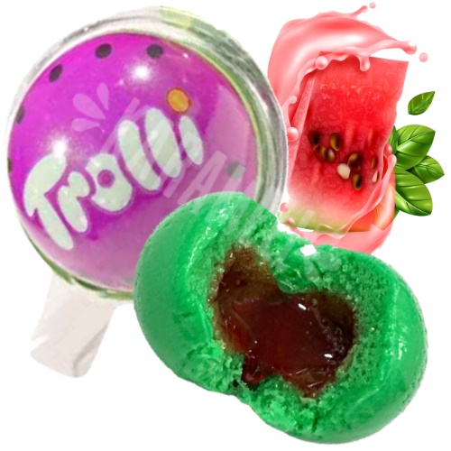 Bala Gelatinosa Recheada Watermelon Splash Trolli - Espanha | Shopee Brasil