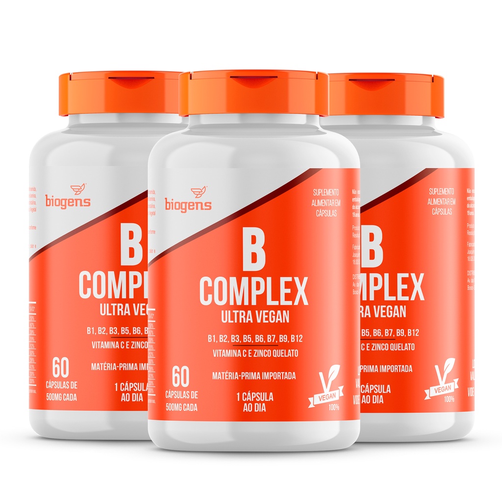 KIT 3X COMPLEXO B VITAMINA B COMPLEX 60 CAPS BIOGENS | Shopee Brasil