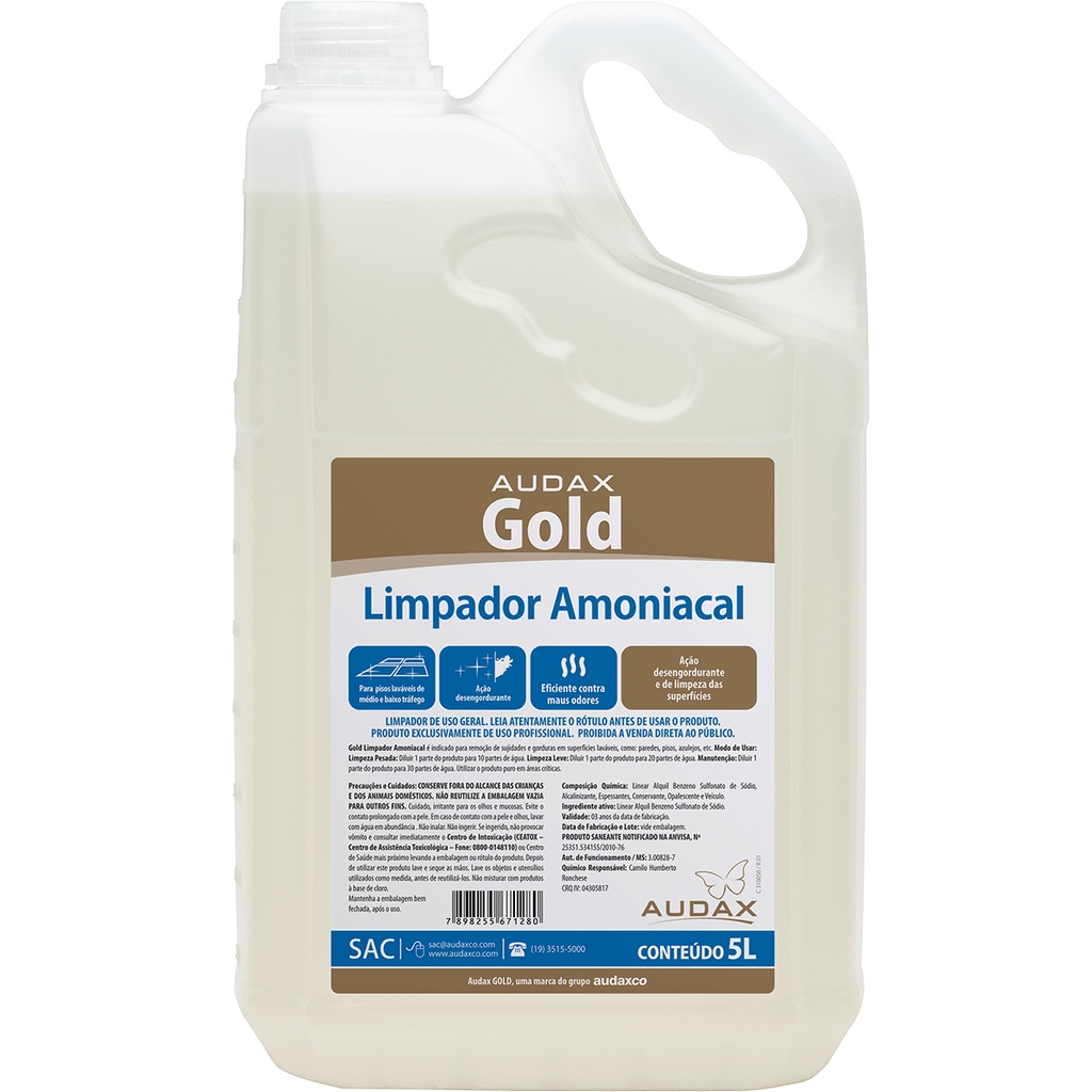 Limpador Amoniacal Audax Gold - 5L | Shopee Brasil