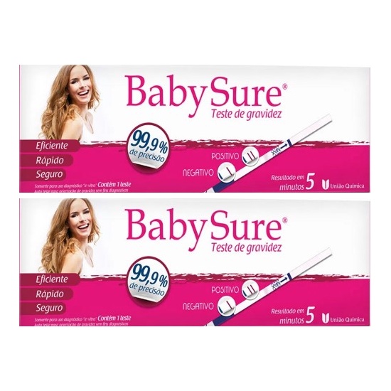 Kit 2 Testes De Gravidez 1 Unidade - Baby Sure | Shopee Brasil