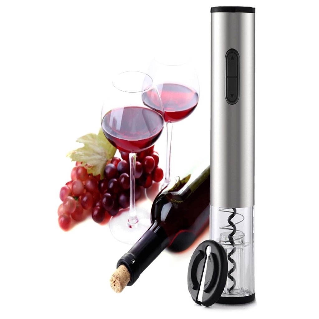 Saca Rolhas Automático Abridor De Vinhos Com Corta Lacre A Pilhas ...