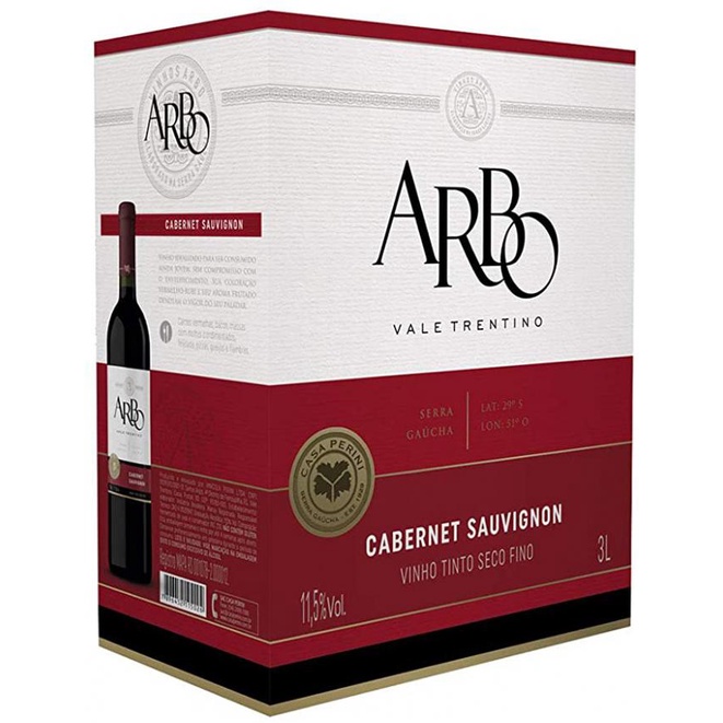 Vinho Jota Pe Arbo Tinto Seco Cabernet Sauvignon Bag-in-box 3L | Shopee ...