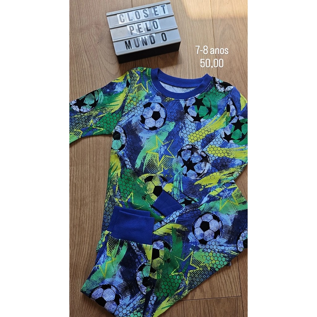 Pijama Importado 7-8 anos Futebol | Shopee Brasil