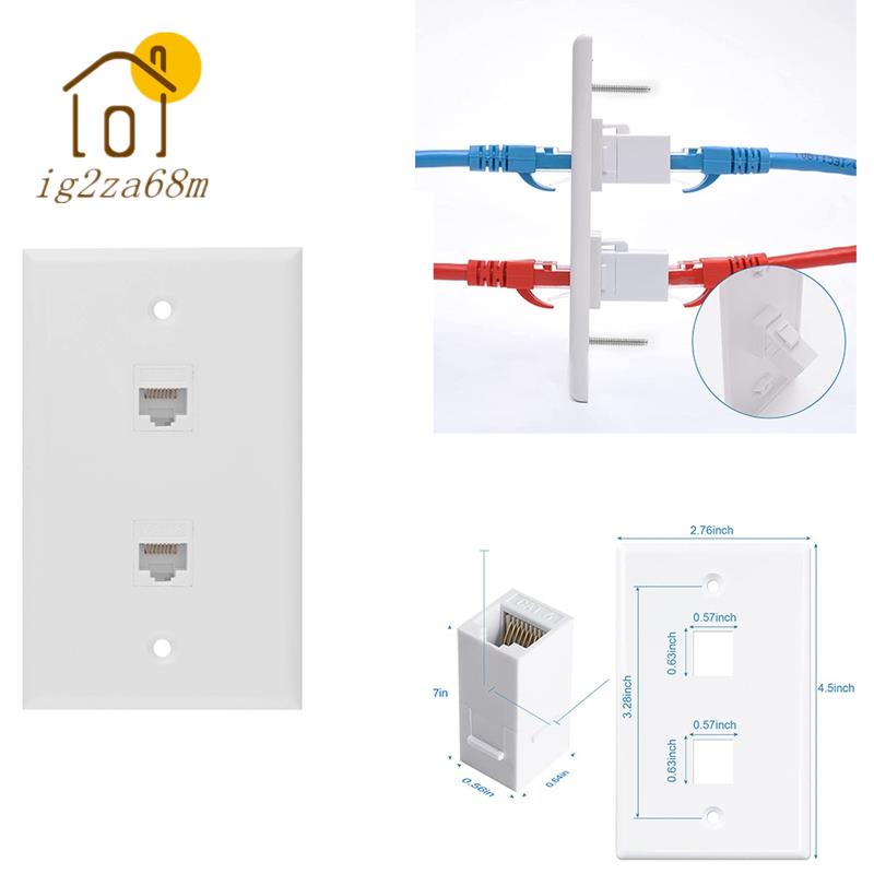 Placa De Parede Ethernet De 2 Portas , Conector Cat6 Fêmea A RJ45 ...