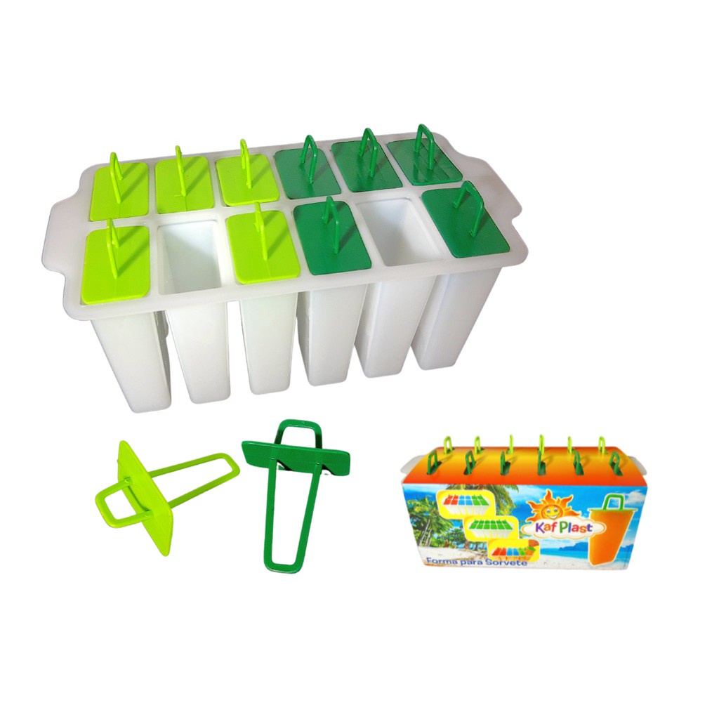 Forma de picole com 12 sorvete paletas fabrica gelo gelinho | Shopee Brasil