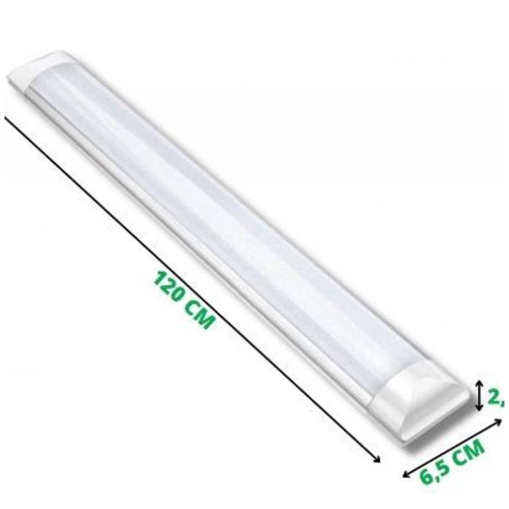 LÂMPADA LED LUMINÁRIA SLIM 120CM 40W BRANCA 6500K - LED | Shopee Brasil
