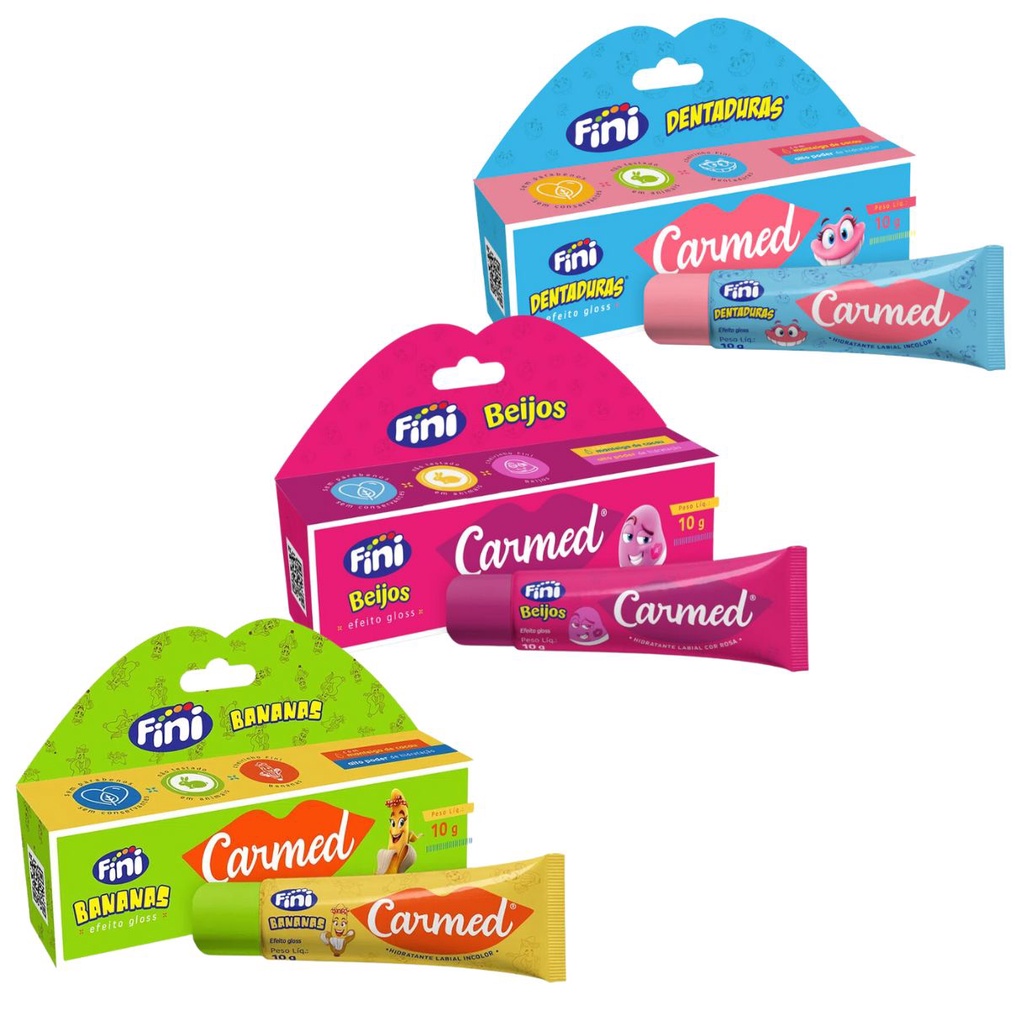 Hidratante Labial Carmed Fini Efeito Gloss 10g CIMED | Shopee Brasil