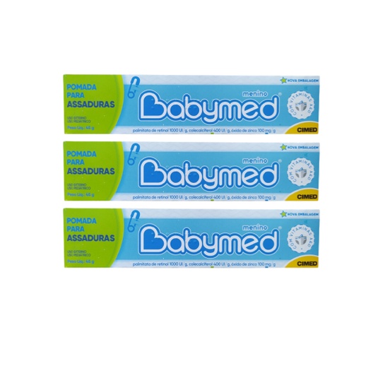 Kit 3 Babymed Pomada Para Assaduras Azul 45g Cada - Cimed | Shopee Brasil