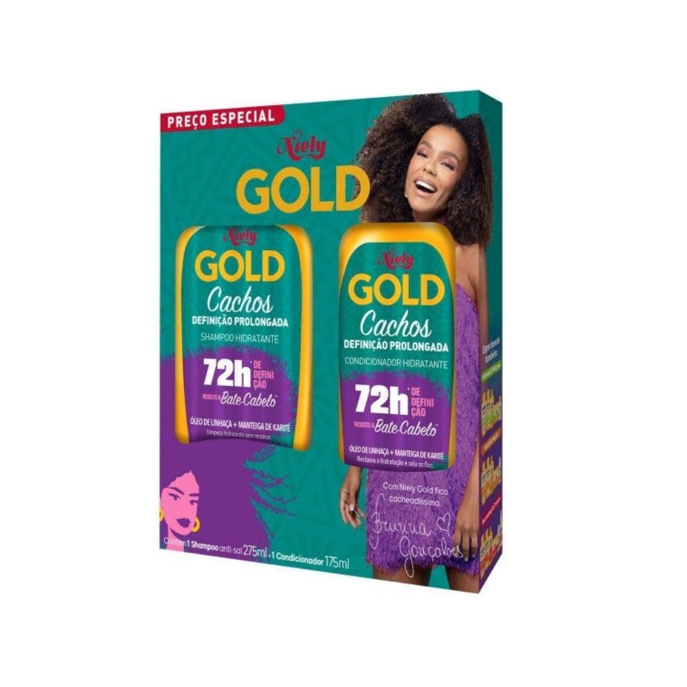 Kit Shampoo + Condicionador Niely Gold Definição Prolongada | Shopee Brasil